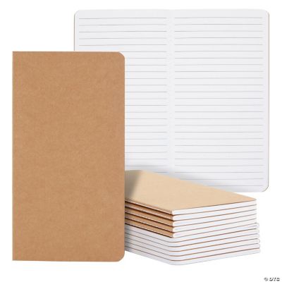 12 Pack Kraft Journals for Travelers, Lined Pocket Notebook, H5 Size ...