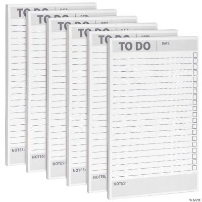 6 Pack To Do List Notepads, Daily Reminder Checklist (8.5 x 5.5 In, 60 ...
