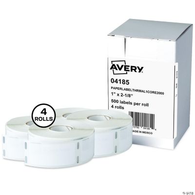 Avery Thermal Roll Labels, 1" x 2-1/8", 500 Labels/Roll-4 Rolls (4185 ...