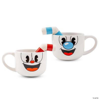 Cuphead & Mugman 24oz Ceramic Mug and Straw Set of 2 | Oriental Trading