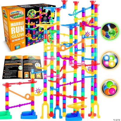 Marble Genius Marble Glow Run Race Track Set - 300 pcs, Glow in the ...