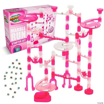 Marble Genius Marble Run Starter Set STEM Toy 130 Complete Pieces (80 Translucent Marbulous ...