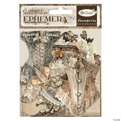 Stamperia Cardstock Ephemera Adhesive Paper Cut Outs-Old Lace ...