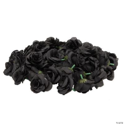50 Pack Artificial Black Rose Flower Heads for Arts and Crafts ...