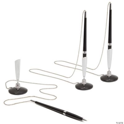 3 Pack Desk Pen with Chain and Holder - 26" Long Chain for Business ...