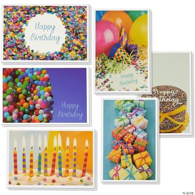 48 Pack Happy Birthday Cards Assortment Set with Envelopes, 6 Designs ...