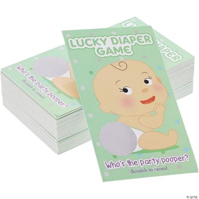 60-Count Baby Shower Games, Scratch Off Game Cards, Lucky Diaper ...