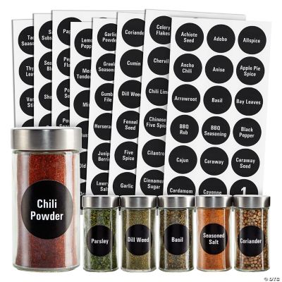 144 Round 1.5" Spice Jar Labels Preprinted, Chalkboard Seasoning Spice ...