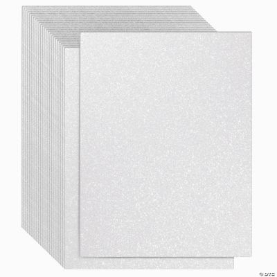 24 Sheets White Glitter Cardstock Paper for Scrapbooking, Arts, DIY ...