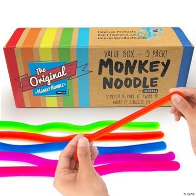 The Original Monkey Noodle Fidget Toy - 5 Pack - Stretchy Sensory Toys ...