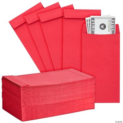 100 Pack Red Money Envelopes for Cash, Coins, Saving, Budgeting (Small ...