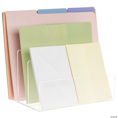 Clear Acrylic Folder Holder with 3 Sections for Paper Files, Documents ...