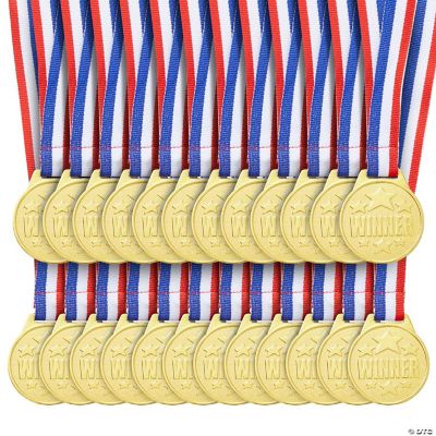 24 Pack Gold Winner Medals for All Ages - Participation Awards with 15. ...