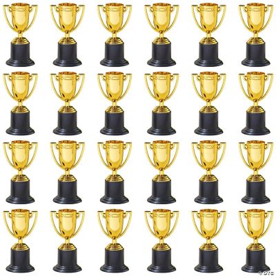 24 Pack Mini Trophies, Gold Award Trophies for All Ages, Participation ...