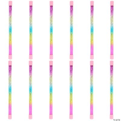 12 1/4" Rainbow Glitter-Filled Water Batons – 12 Pc. | Oriental Trading