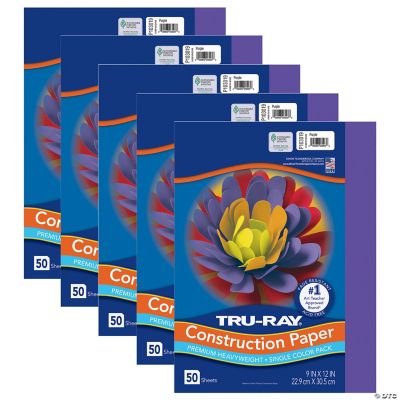 Tru-Ray Construction Paper, Purple, 9" x 12", 50 Sheets Per Pack, 5 ...