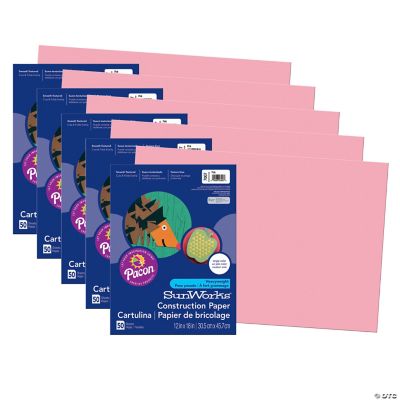 Prang Construction Paper, Pink, 12" x 18", 50 Sheets Per Pack, 5 Packs ...