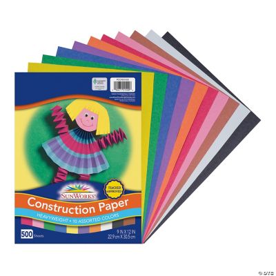 Prang Construction Paper, 10 Assorted Colors, 9" x 12", 500 Sheets ...