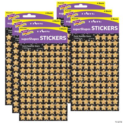 TREND Gold Sparkle Stars superShapes Stickers-Sparkle, 400 Per Pack, 6 Packs