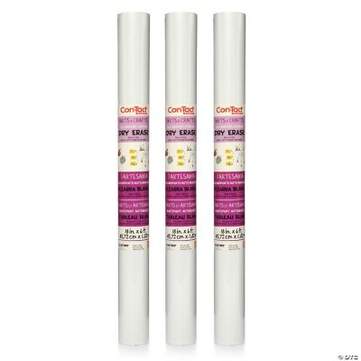 Con-Tact Brand Adhesive Roll, Dry Erase, 18" x 6', Pack of 3 | Oriental ...