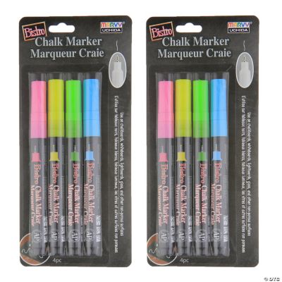 Marvy Uchida Bistro Chalk Markers, Extra Fine Tip 4-Color Set ...