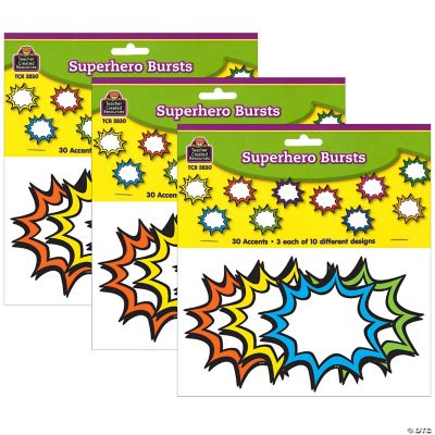 Teacher Created Resources Superhero Burst Accents, 30 Per Pack, 3 Packs ...