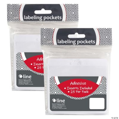 C-Line Self Adhesive Labeling Pockets with Inserts, 25 Per Pack, 2 ...