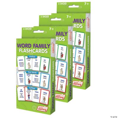 Junior Learning Word Families Flash Cards, 3 Decks Per Pack, 3 Packs