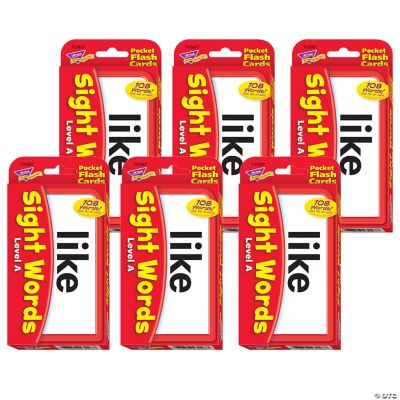 TREND Sight Words Level A Pocket Flash Cards, 6 Packs | Oriental Trading