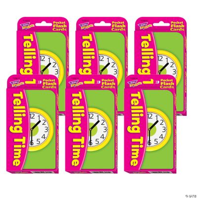 TREND Telling Time Pocket Flash Cards, 6 Packs | Oriental Trading