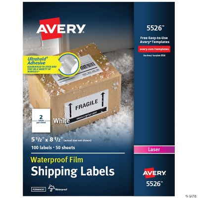 Avery Waterproof Shipping Labels with Ultrahold Permanent Adhesive, 5-1 ...