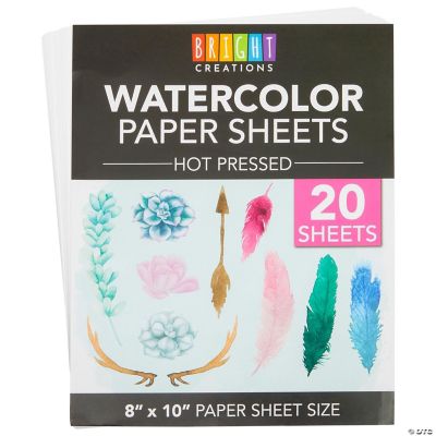 20 Sheets Hot Pressed Watercolor Paper Cotton Paper for Students and ...