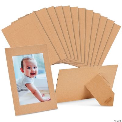 50-Pack Paper Picture Frames 4x6 Easel with Attached Stand, Kraft Paper ...