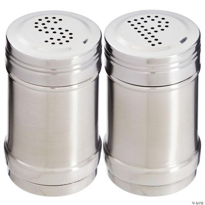 2 Ounce Stainless Steel Metal Salt and Pepper Shakers for Kitchen ...