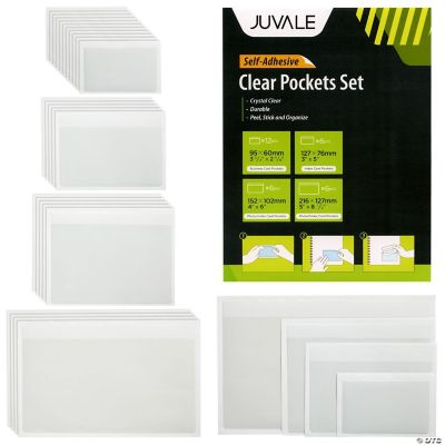 30 Pieces Clear Adhesive Pockets for Planners and Binders, Peel and ...