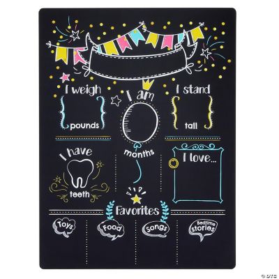 Monthly Baby Milestone Chalkboard, First Year Boy and Girl Age Tracking ...