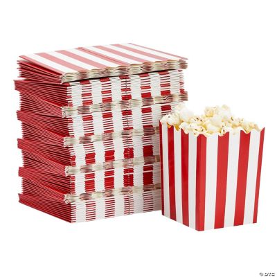 100 Pack Red and White Mini Popcorn Boxes for Party, Bulk Paper Popcorn ...