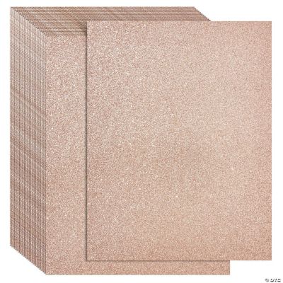 24 Sheets Rose Gold Glitter Cardstock Paper for Scrapbooking, Wedding ...