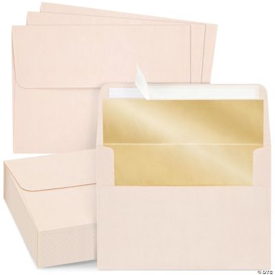 50 Pack Blush Pink Envelopes 5x7 with Bronze Lining, A7 Size for ...