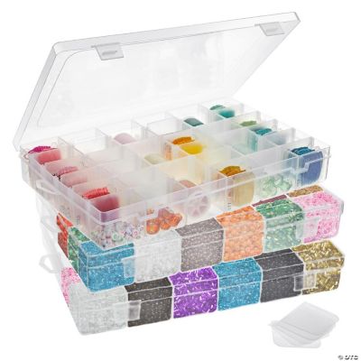 3 Pack Bead Storage Organizer Box with 36 Grids and Removable Dividers ...