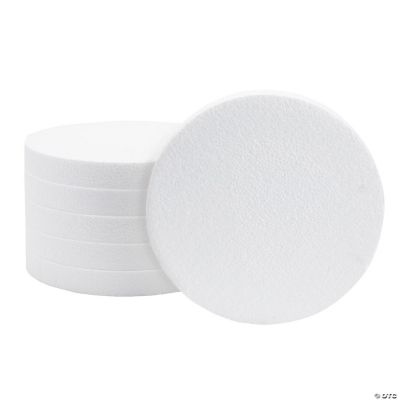6 Pack Round Foam Circles for Crafts, White Discs for DIY Projects, Art ...