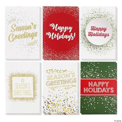 36 Pack Happy Holiday Greeting Cards and Envelopes, 6 Designs, 4.5 x 6.5 in