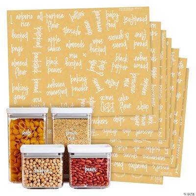 375 Pantry Labels for Food Containers, Preprinted Kitchen Food Labels ...