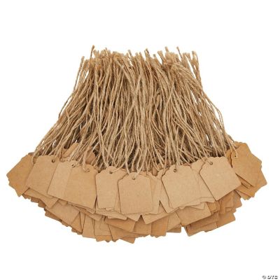 1000 Pack Paper Tags with Jute String Attached for Gift Bags, Hanging ...