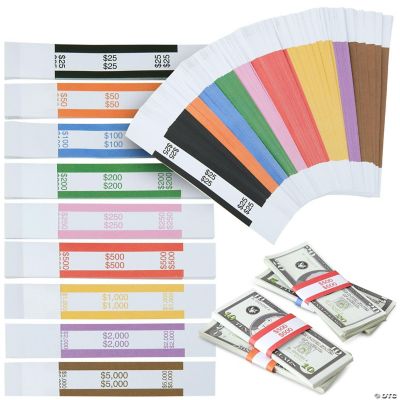 300 Pack of Money Bands for Cash, Assorted Self-Adhesive Currency ...
