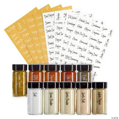 272 Spice Labels Stickers, Clear Spice Jar Labels Preprinted for ...