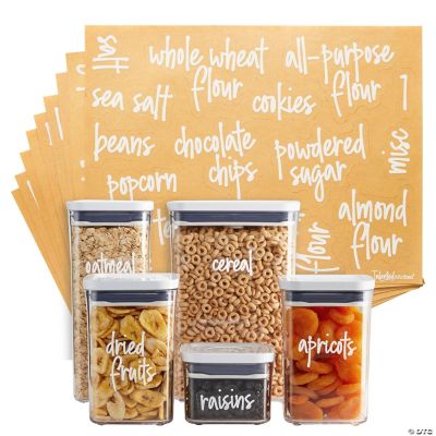 157 Pantry Labels for Food Containers - Preprinted Kitchen Food Labels ...