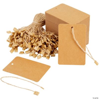 200 Pack Large Kraft Paper Gift Tags with Jute Strings for Weddings ...