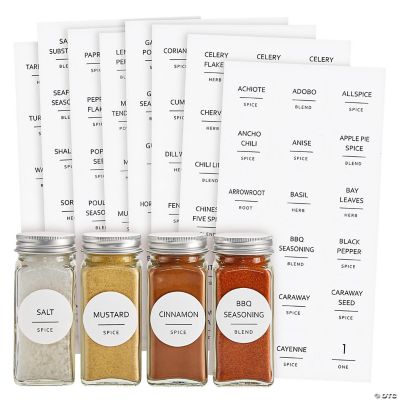 144 Spice Labels Stickers, White Spice Jar Labels Preprinted for Spice ...