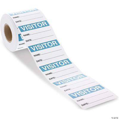 Visitor Sticker Roll, Name Sticker, Blue and White Label (3 x 2 in, 500 ...